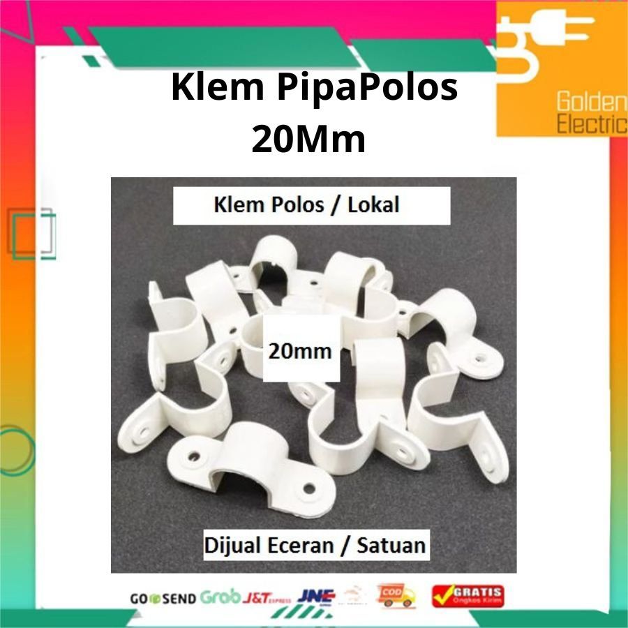 Jual Klem Pipa PVC 20mm Polos Lokal Omega Saddle Clamp Putih Klemp 20 ...
