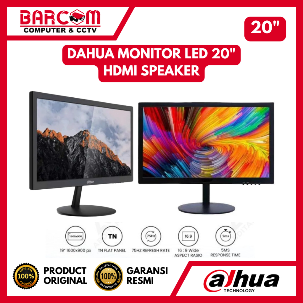 Jual DAHUA MONITOR LED 20" (19.5") DHI-LM20-A200S HDMI VGA SPEAKER ...