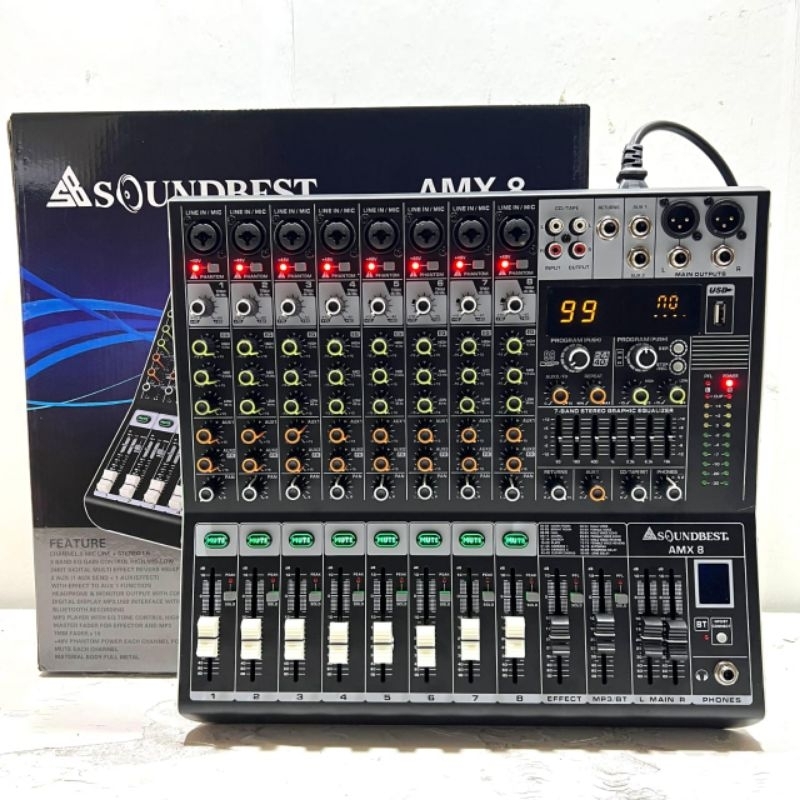 Jual Audio Mixer Soundbest AMX 8 Original Product 8 Channel Bluetooth ...