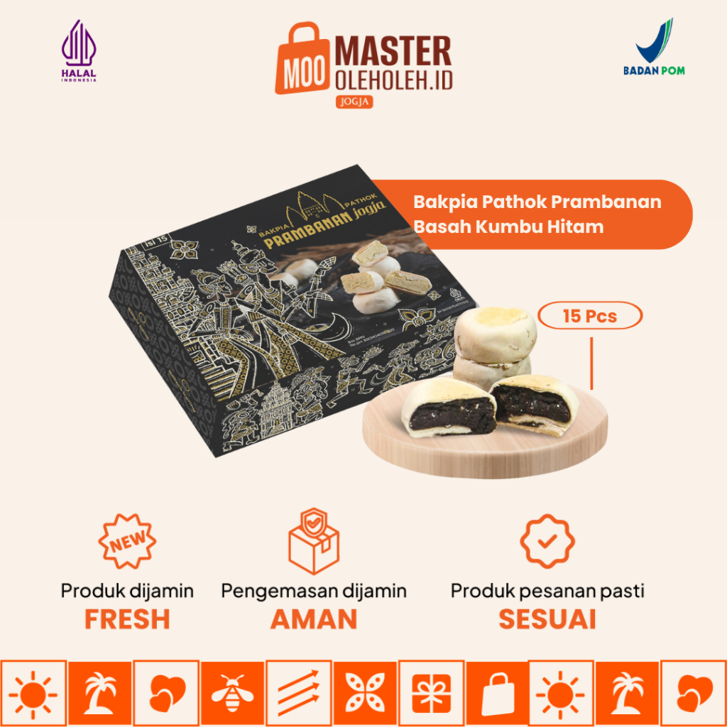Jual Bakpia Prambanan Jogja - Bakpia Basah Kumbu Hitam Isi 15 | Shopee ...