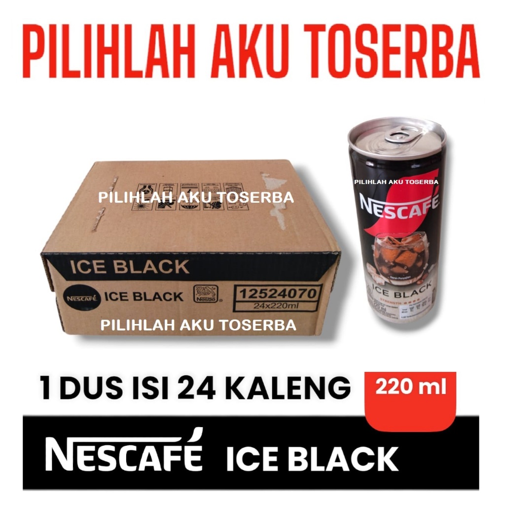Jual Kopi Nescafe Kaleng ICE BLACK Can 220 ml - ( HARGA 1 DUS ISI 24 ...
