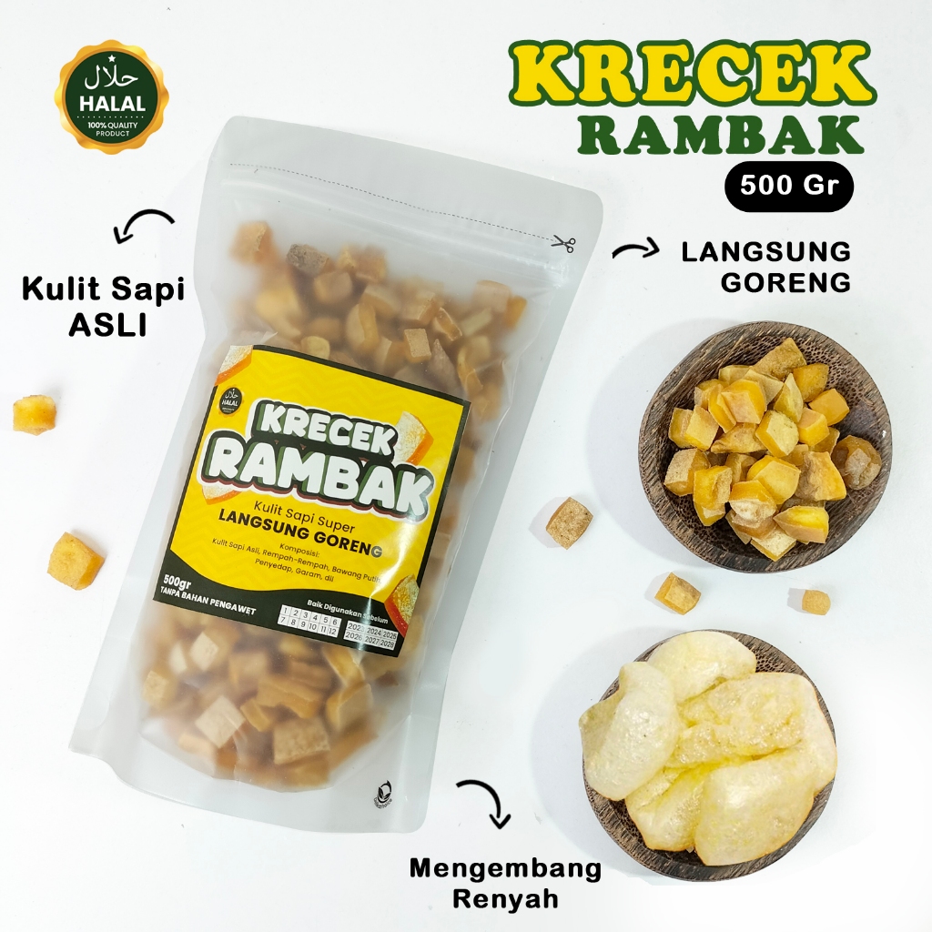 Jual Krecek rambak mentah dadu tanpa jemur 250 gram dorokdok renyah ...