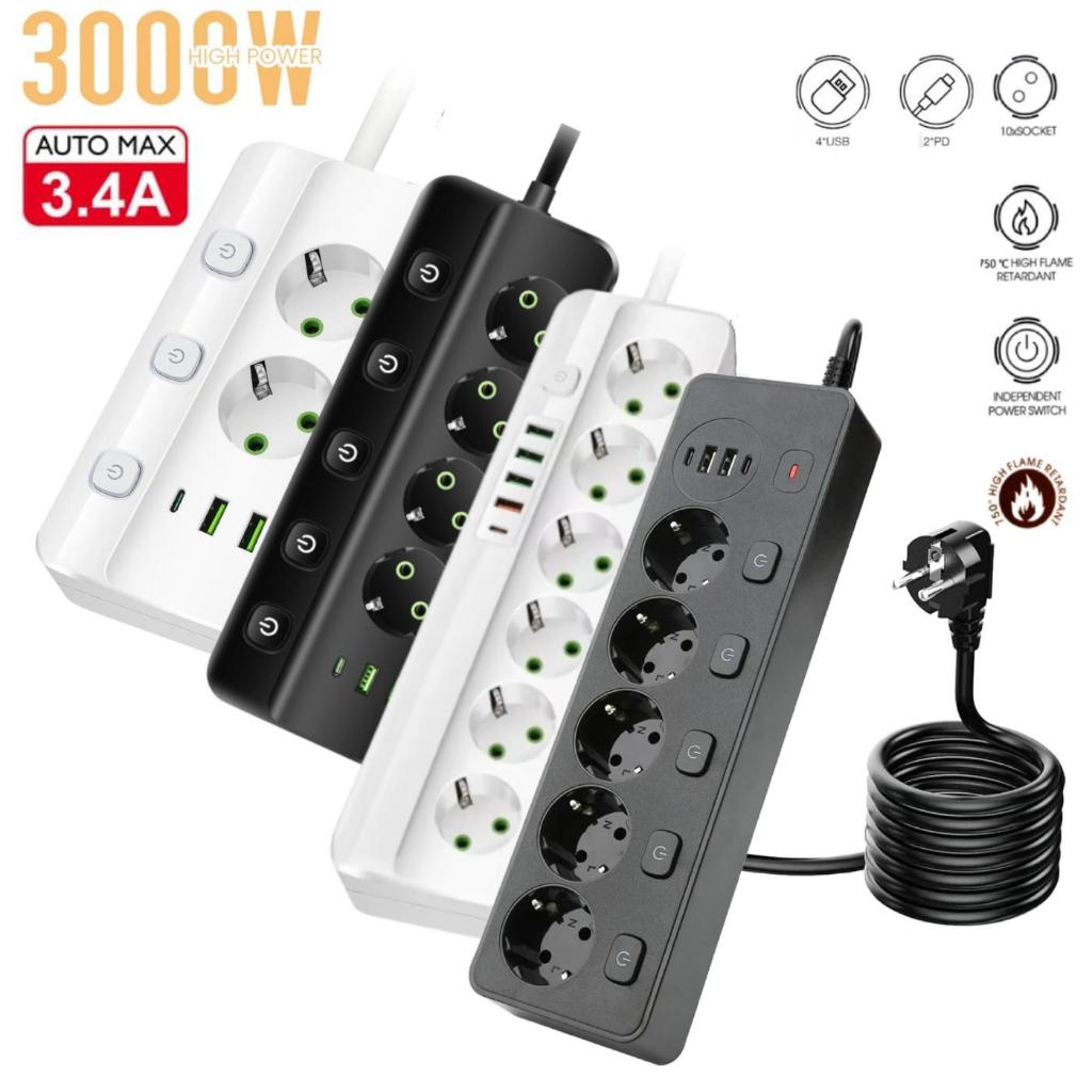 Jual Smart Stop Kontak Sultan Power Strip Colokan Listrik With Charger Port USB Type C EU Plug ...