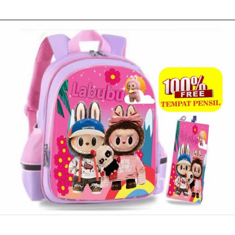 Jual Ns77_Shoes - Labubu Dua ree tempat pensil Tas Ransel anak sekolah backpack motif karakter ...