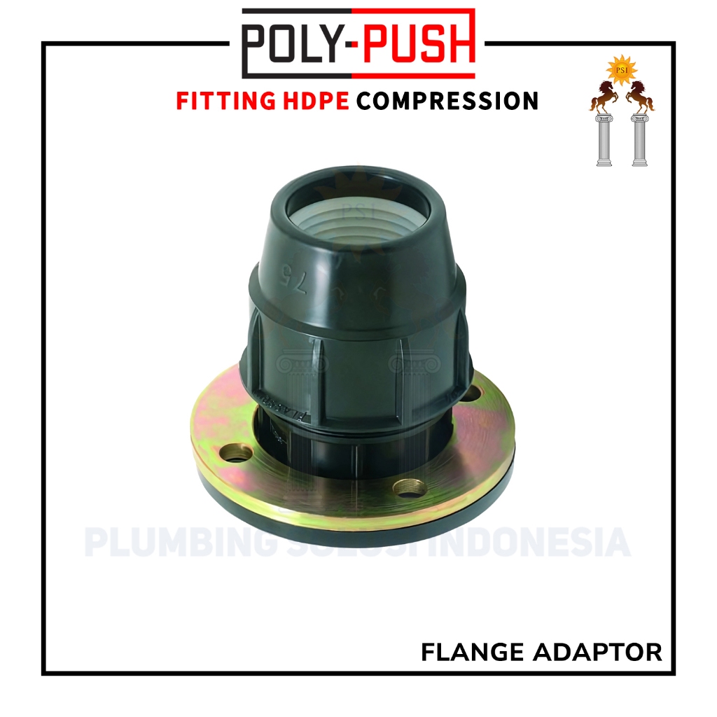Jual Poly Push Flange Adaptor Compression 3 Inch / 90 mm PN 16 Fitting ...