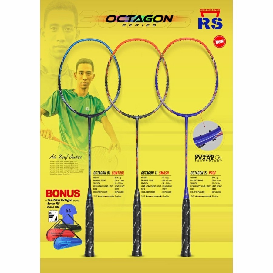 Jual Raket Badminton RS Octagon Original | Shopee Indonesia