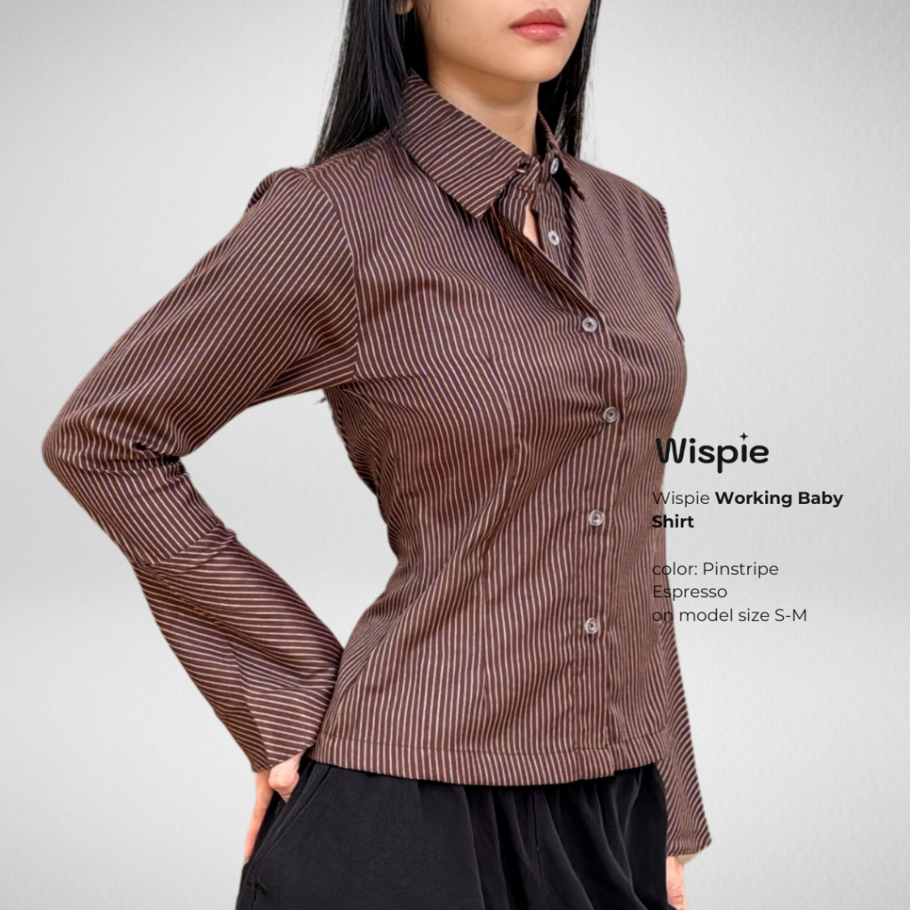Jual Wispie Working Baby Shirt | fitted shirt kemeja salur kantor kerja ...