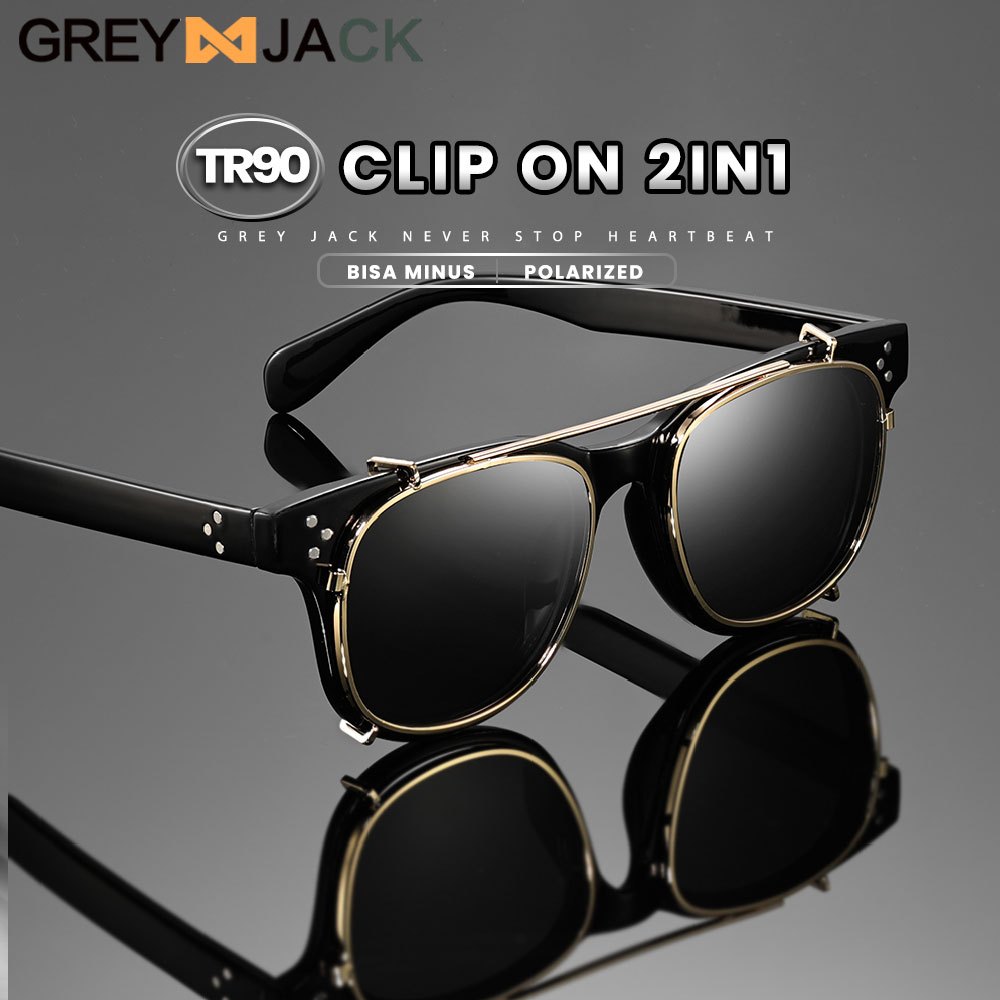 Jual Grey Jack Kacamata Antiradiasi Blueray 2in1 Free Clip On Polarized Kotak Bisa Minus Bahan ...