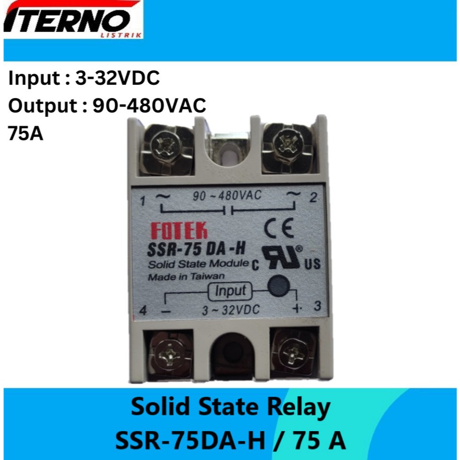 Jual Solid State Relay SSR-75DA-H Fotek SSR75DAH 75A | Shopee Indonesia
