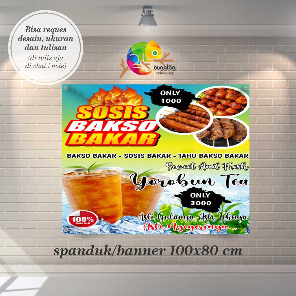 Jual Cetak Spanduk Banner Sosis Bakso Bakar | Shopee Indonesia