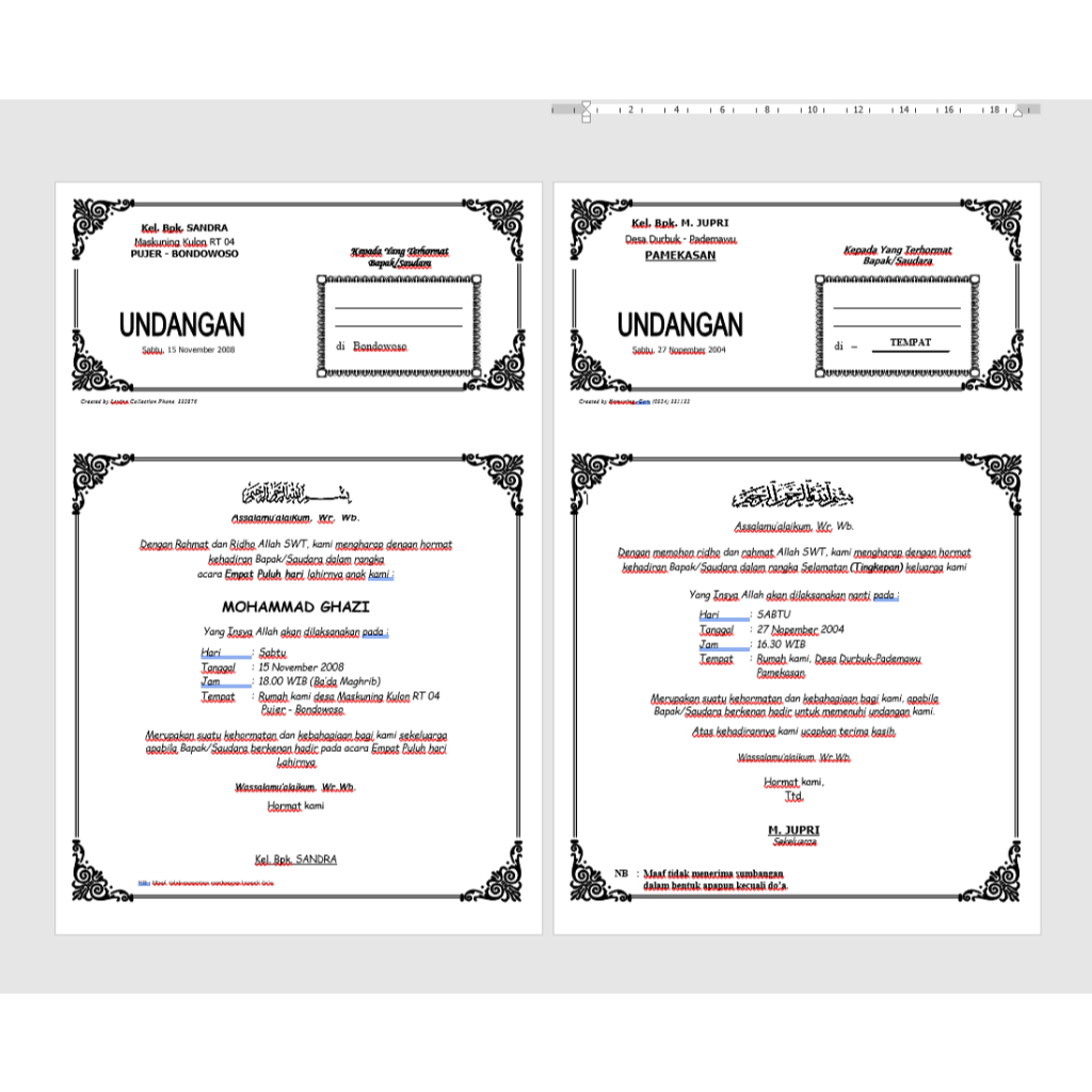 Jual MURAH UNDANGAN 40 HARI UNDANGAN TAHLIL | Shopee Indonesia