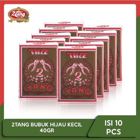 Jual TEH 2 TANG HIJAU 40g KEMASAN SLOP ISI 10 PCS | Shopee Indonesia