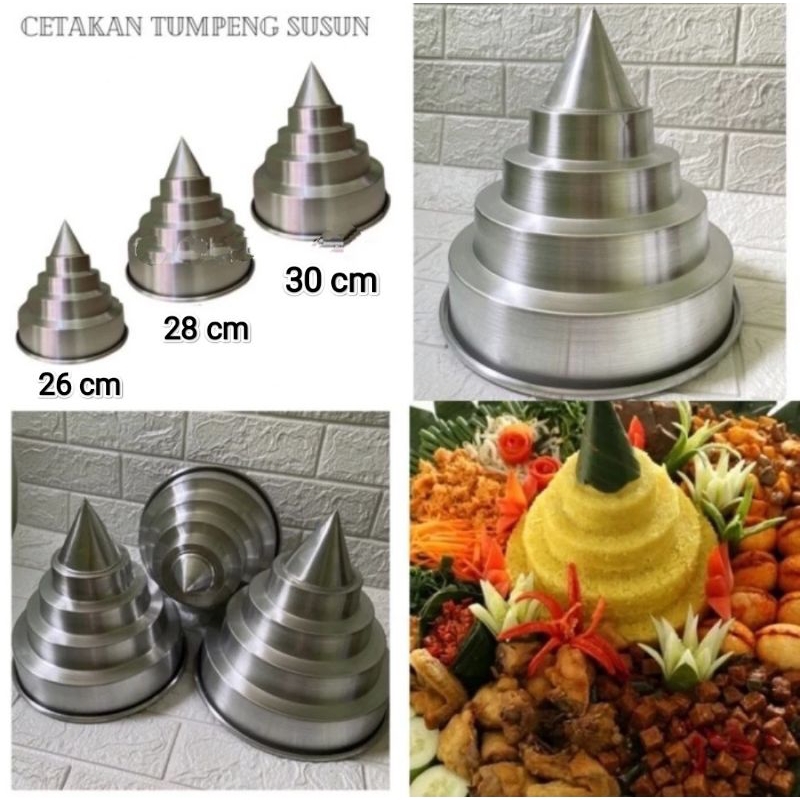 Jual Cetakan Tumpeng Susun 4 ukuran Besar - Jumbo/ Cetakan tumpeng ...