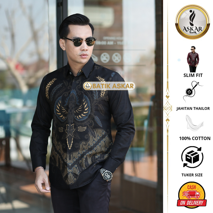 Jual Askar Batik Motif Cakra Baju Batik Pria Slim Fit Lengan Panjang ...