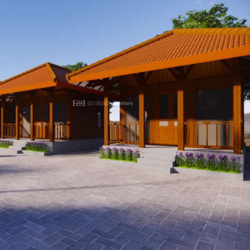 Jual rumah kayu jati pendopo joglo saung minimalis ukuran 4 x 6 meter ...