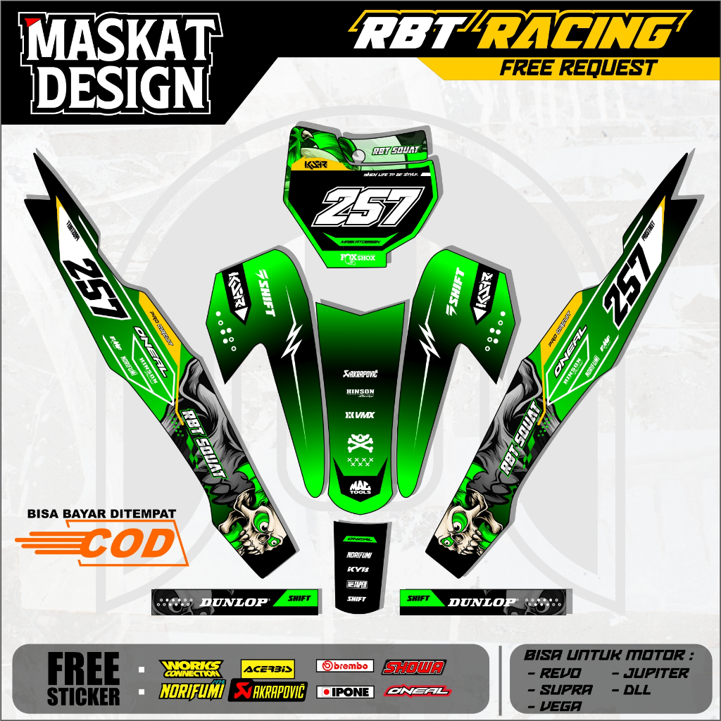 Jual Sticker Motor RBT/GTX VEGA R New: Modif SUPERMOTO YZ CRF KLX KX ...