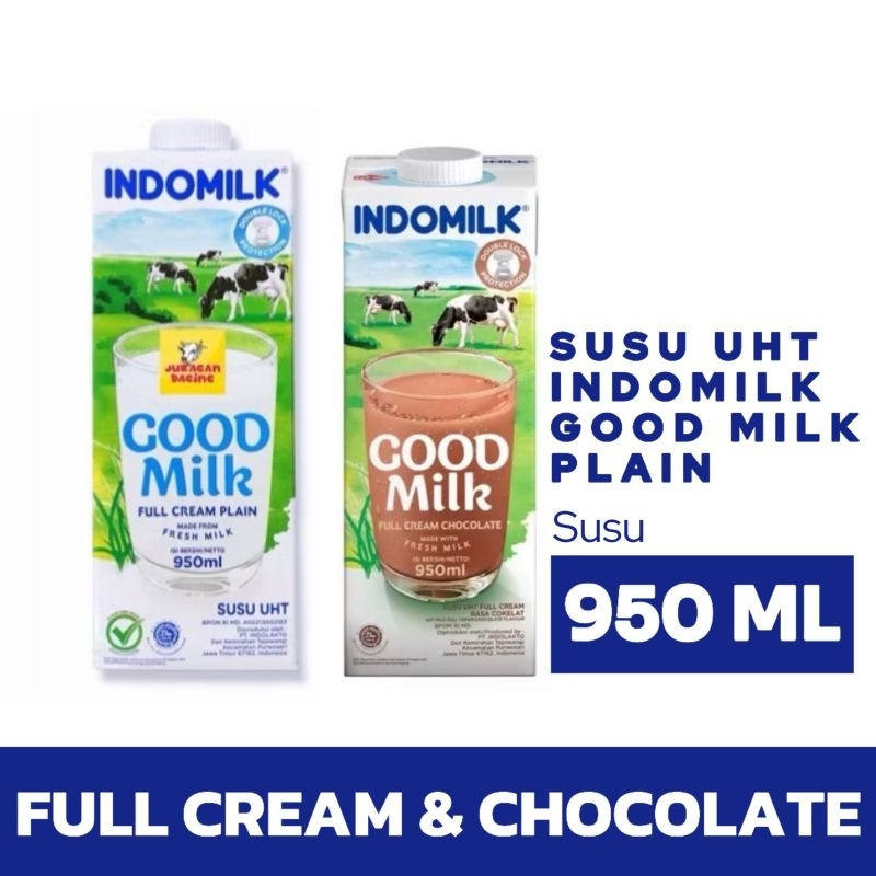 Jual Susu UHT Indomilk Plain Full Cream & Chocolate 950ml | Shopee Indonesia