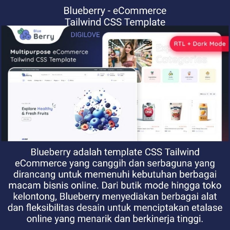 Jual Blueberry - eCommerce Tailwind CSS Template | Shopee Indonesia