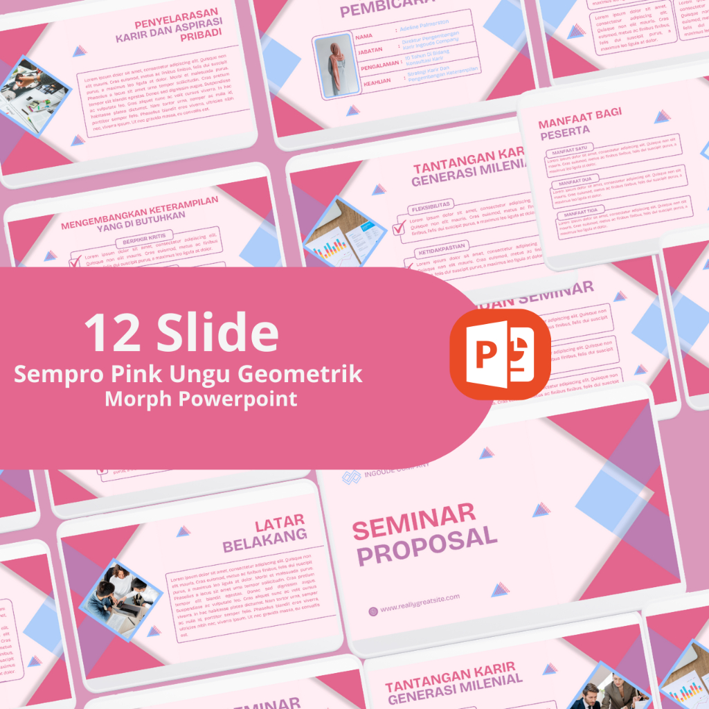 Jual Sempro Biru Kuning Geometrik Powerpoint - Template Proposal Seminar Profesional | PPT Morph ...