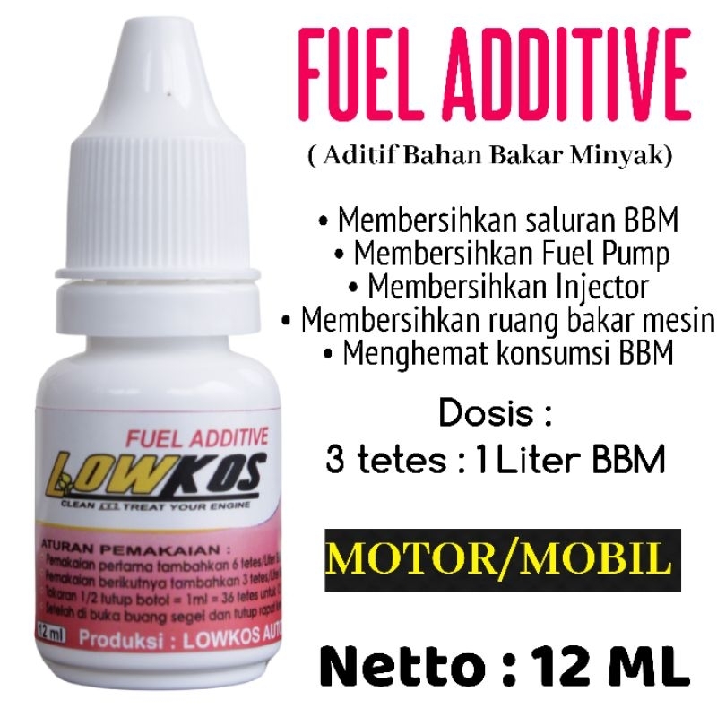 Jual LOWKOS FUEL ADDITIVE 12ml Aditif dan Penghemat BBM Motor dan Mobil ...