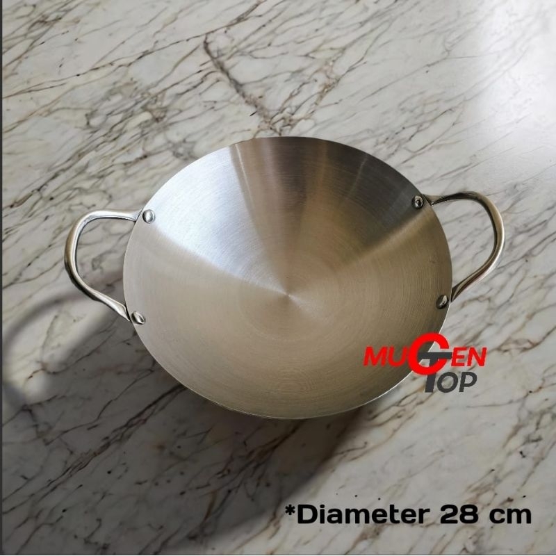 Jual Kuali Wajan Penggorengan Stainless Tebal Kuat Gagang KIMITSU KWS ...