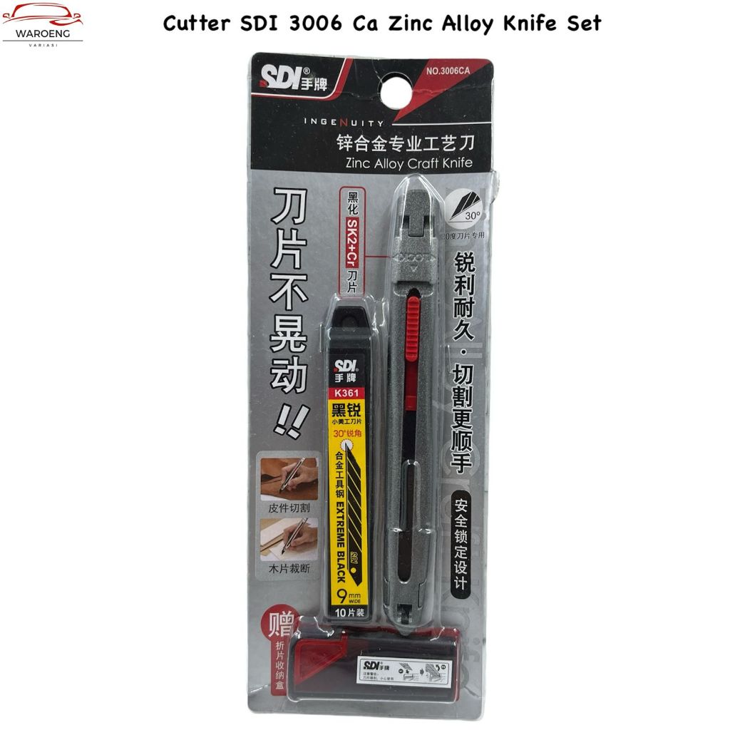 Jual Pisau Kater Cutter SDI 3006 CA Zinc Alloy Craft Knife Set Alat ...