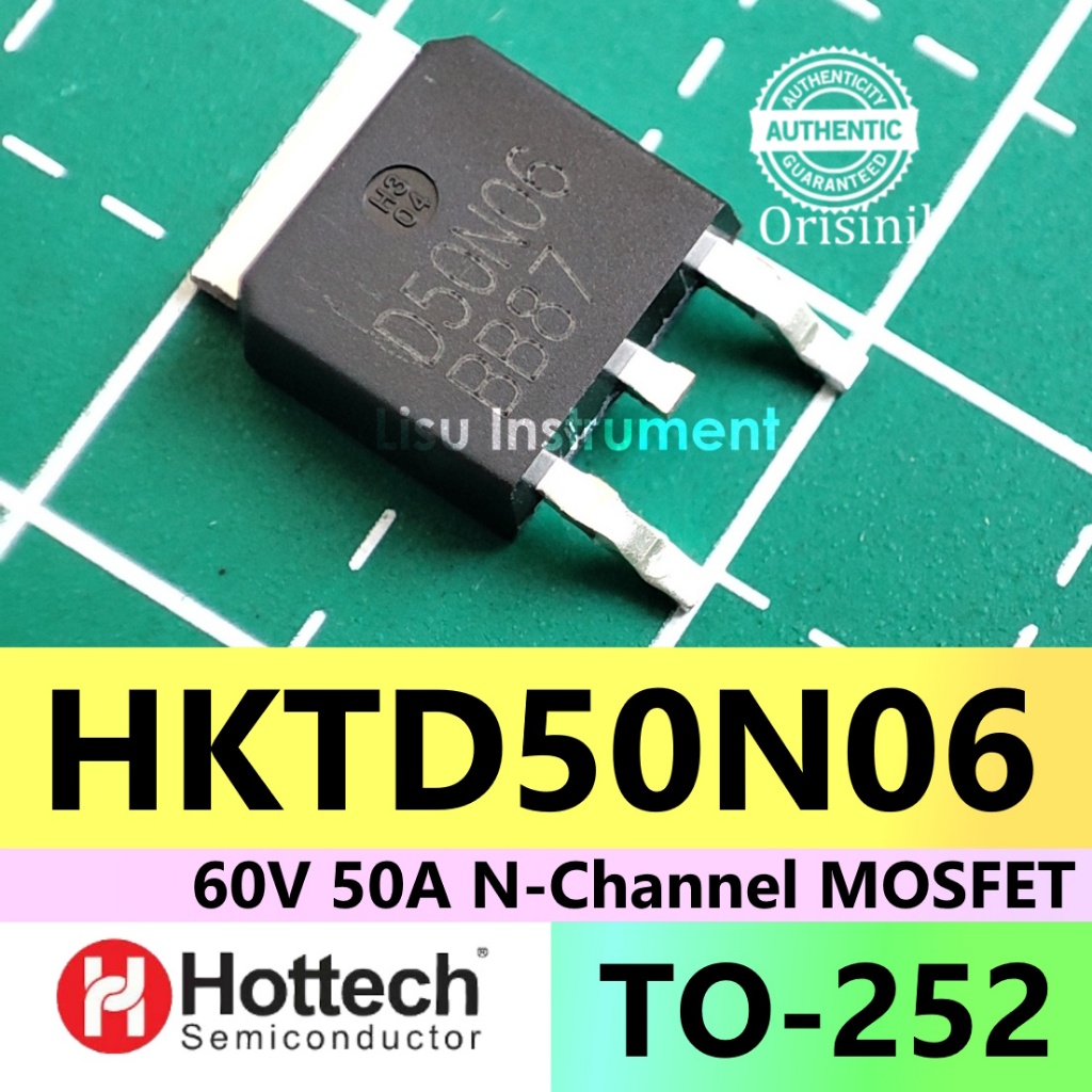 Jual HKTD50N06 60V 50A N-Channel MOSFET D50N06 50N06 TO-252 Hottech ...