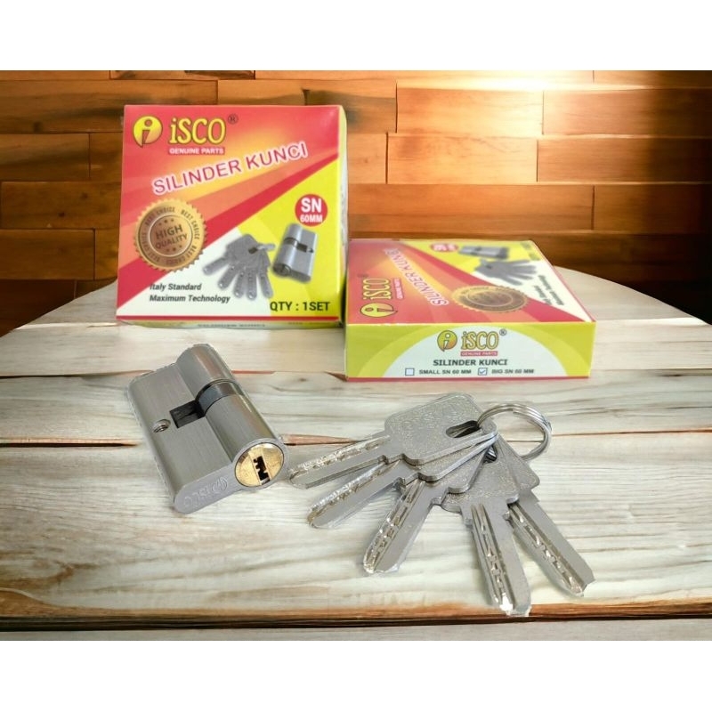 Jual SILINDER BODI KUNCI PINTU BESAR 60MM FULL STAINLESS KUNINGAN MERK ISCO | Shopee Indonesia