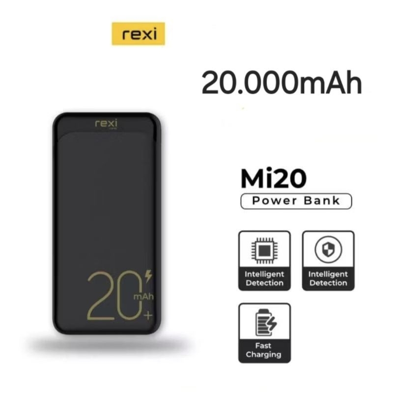 Jual REXI Mi20 Powerbank 20000 mAh Rexione 2 Port USB Output Type-C ...