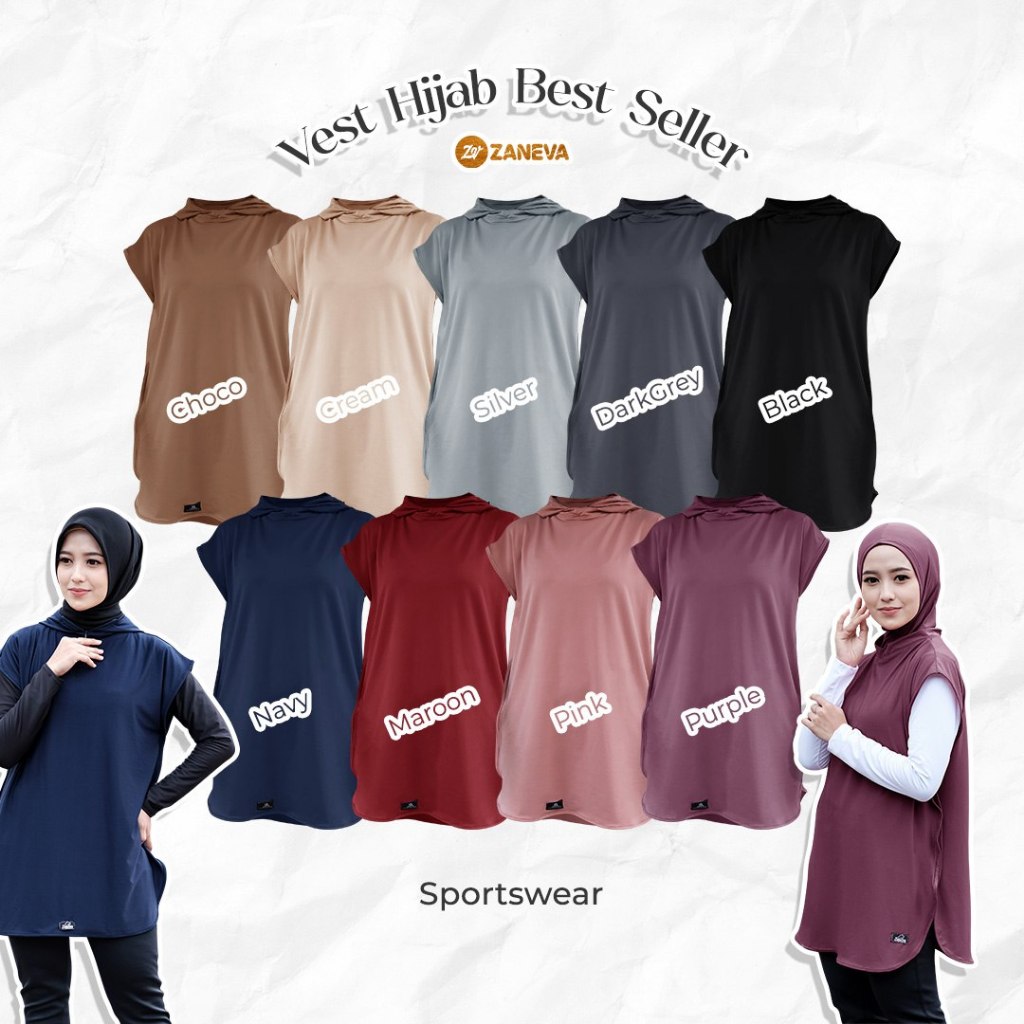 Jual [TERLARIS] Zaneva - Victoria Vest Hijab sport Jersey premium ...