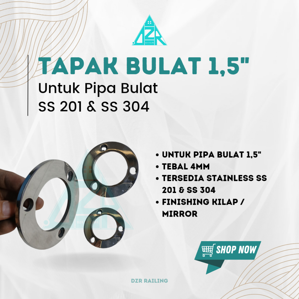 Jual Tapak Baseplate plendes bulat 2" inch ss 201 dan SS 304 Tiang ...
