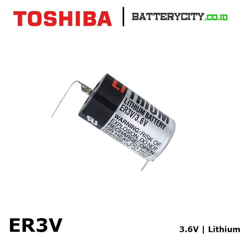 Jual Toshiba Lithium ER3V 3.6V ORIGINAL + 2Pin - Battery Baterai Lithium PLC ER3V | Shopee Indonesia