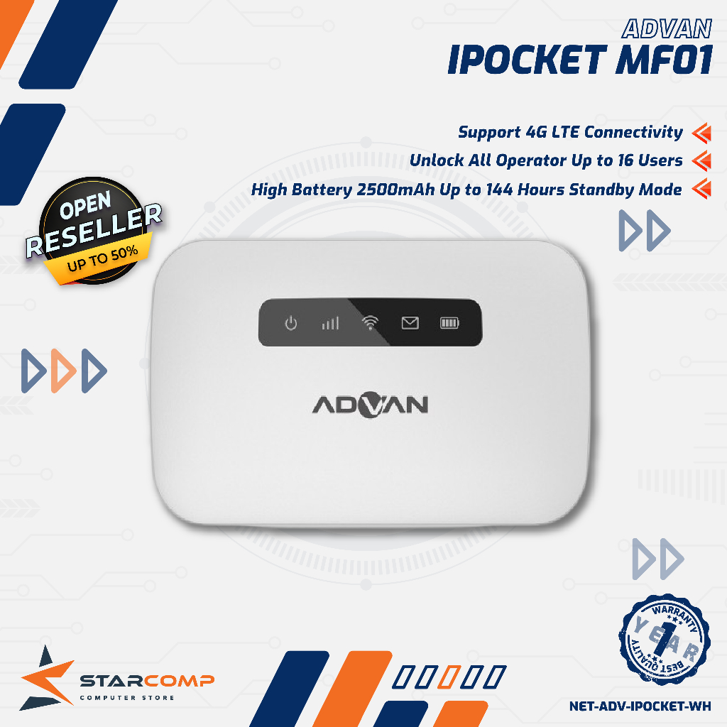 Jual ADVAN IPocket MF01 Modem MIFI Portable 4G LTE WIFI Hotspot Mobile ...