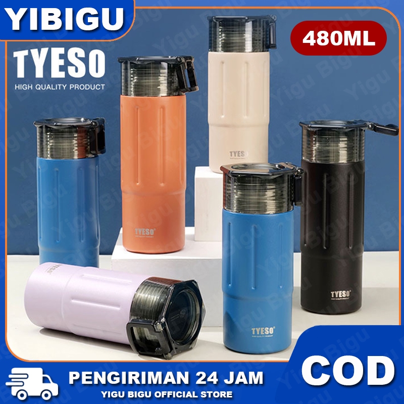 Jual COD Tyeso Tumbler Botol Minum 480mL Cup Stainless Steel Double ...