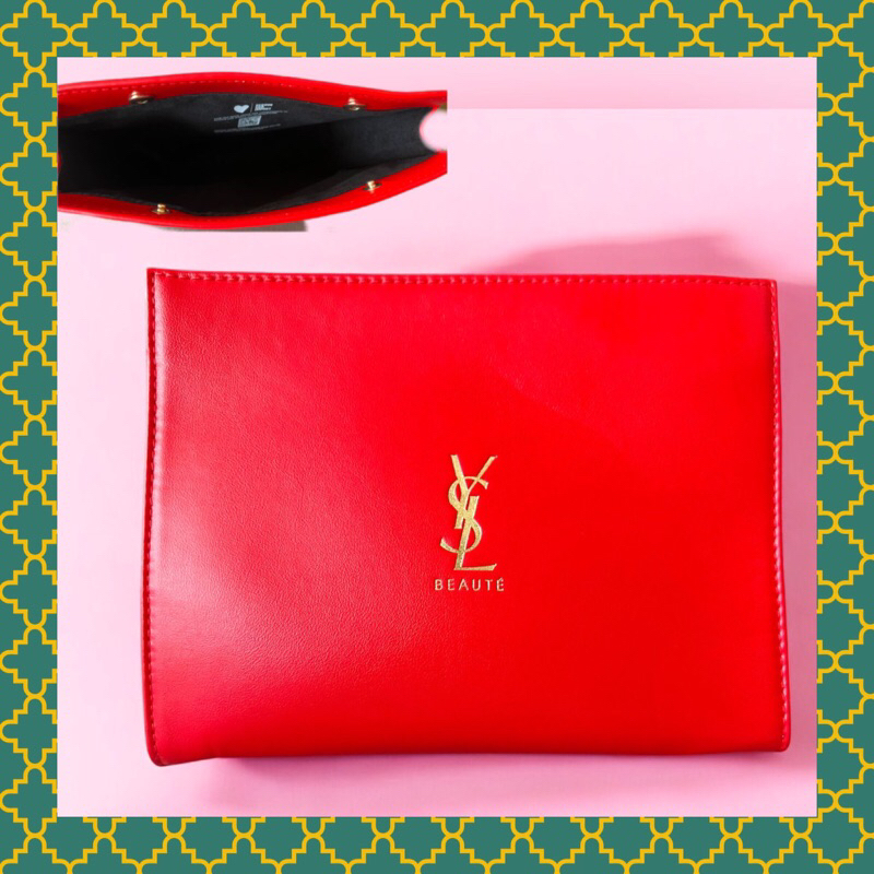 Jual YSL Large Pouch Red Leather | Shopee Indonesia