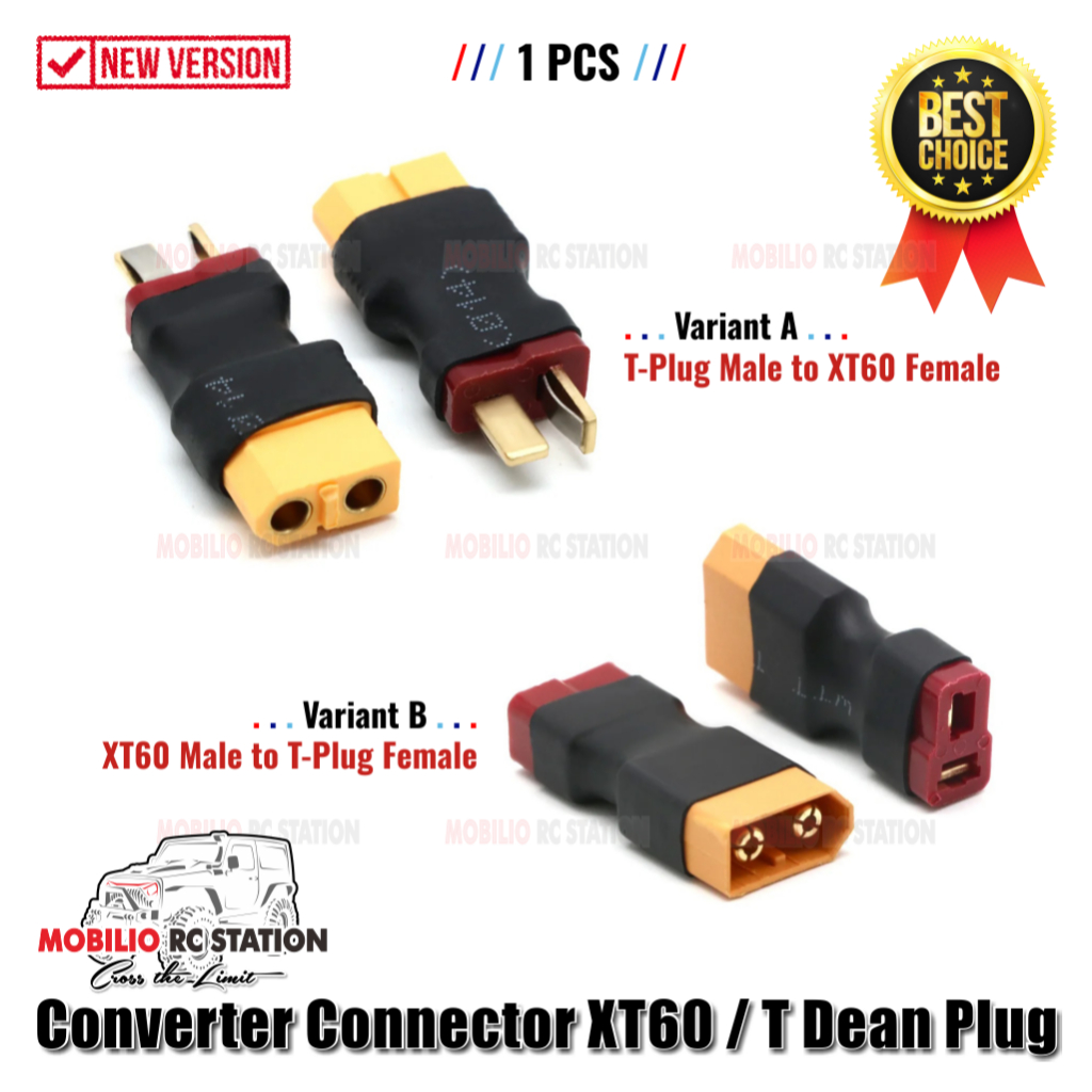 Jual New Adapter Connector Converter T Plug to XT60 / XT60 - T Plug RC Car | Shopee Indonesia