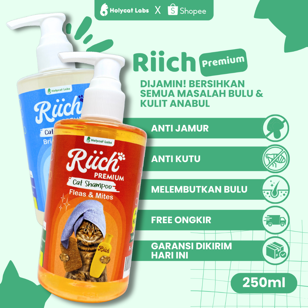 Jual Holycatlabs Riich Shampo Kucing isi 250ML | Shopee Indonesia