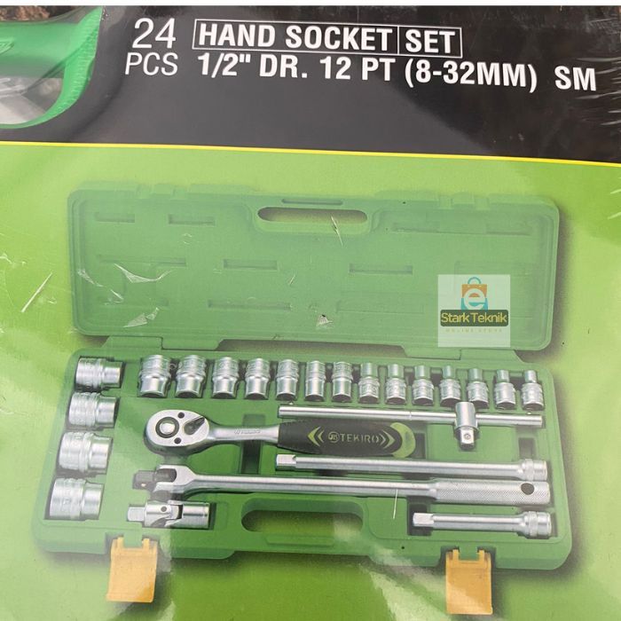 Jual Tekiro Kunci Sok Set / hand socket set 1/2'' 24pc (8-32mm)/ 10 pc (8-24mm) | Shopee Indonesia
