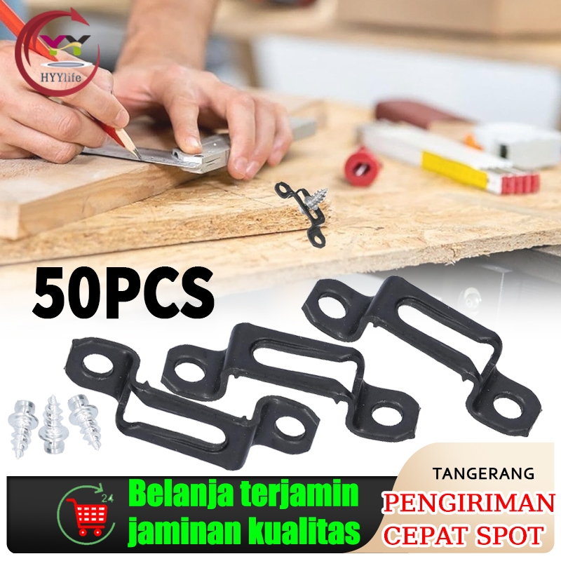 Jual 50pcs Wall Panel Clip Connector Plat Skrup Besi Hitam Knock Down ...
