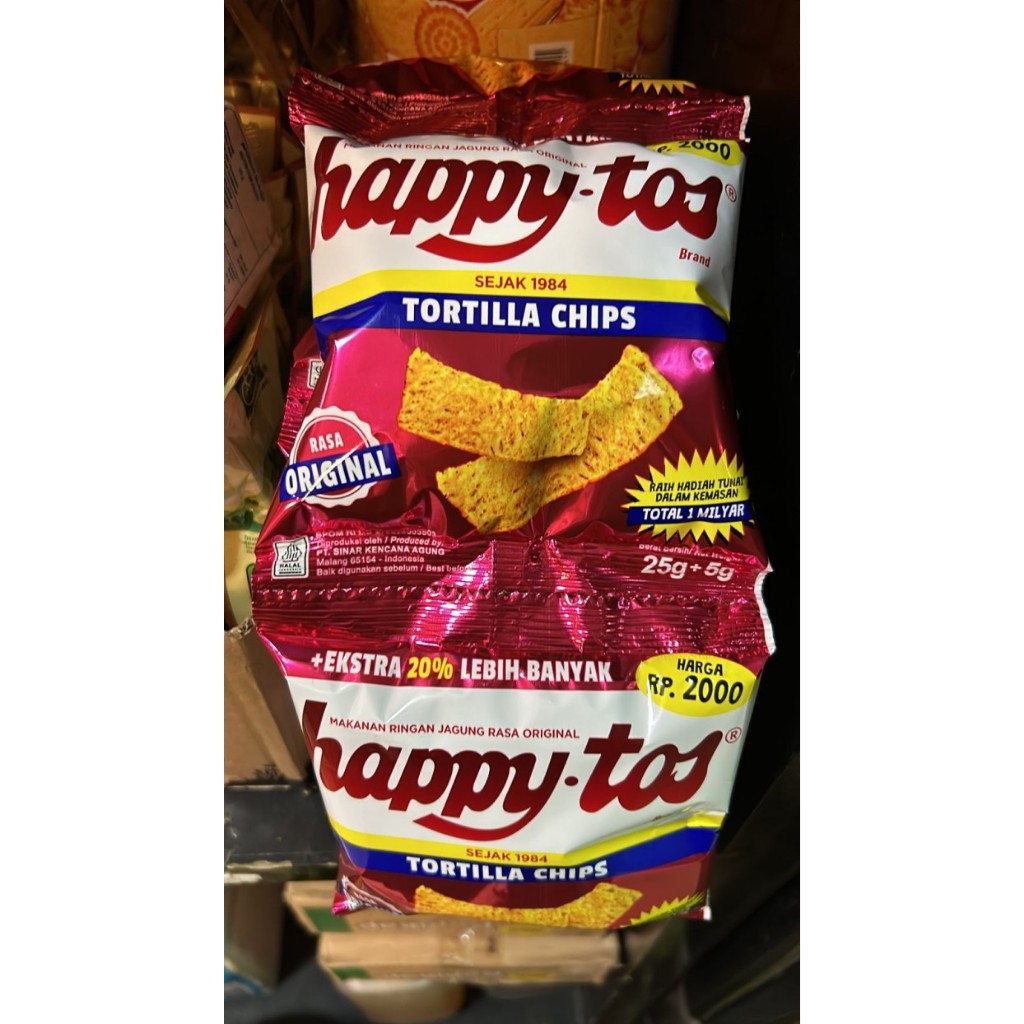 Jual 1 Renceng Happy Tos Tortilla Chips Isi 10 Sachet x 25 Gr | Shopee ...