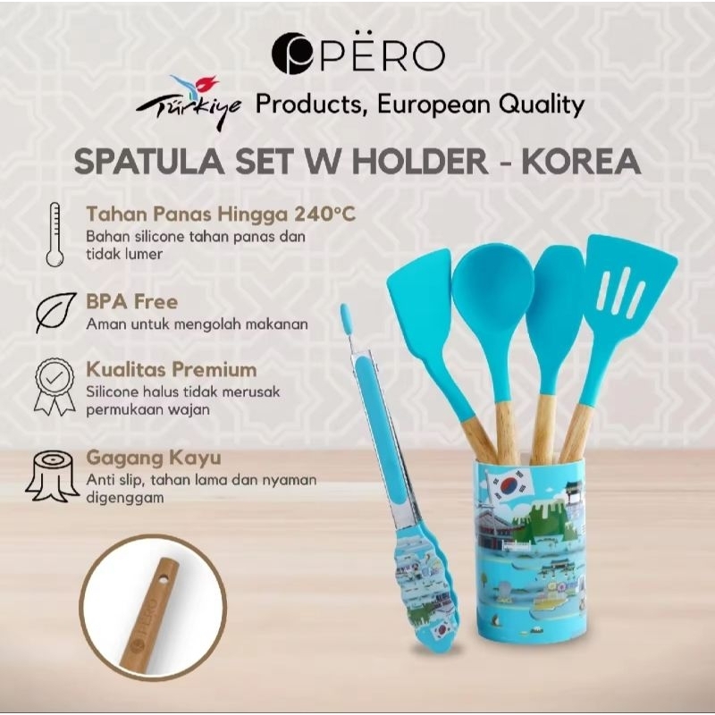 Jual Pero Spatula Silicone Tahan Panas Set of 6 / Spatula SIlicone Set ...