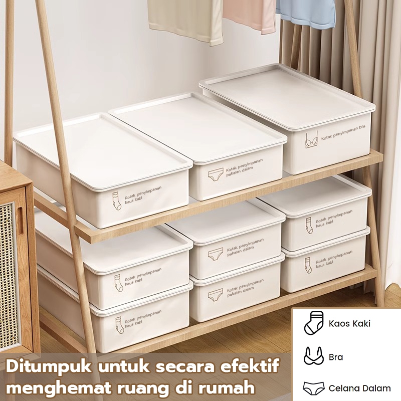 Jual Storage Box Kotak Penyimpanan Pakaian Dalam（Dengan Tutup Tempat ...