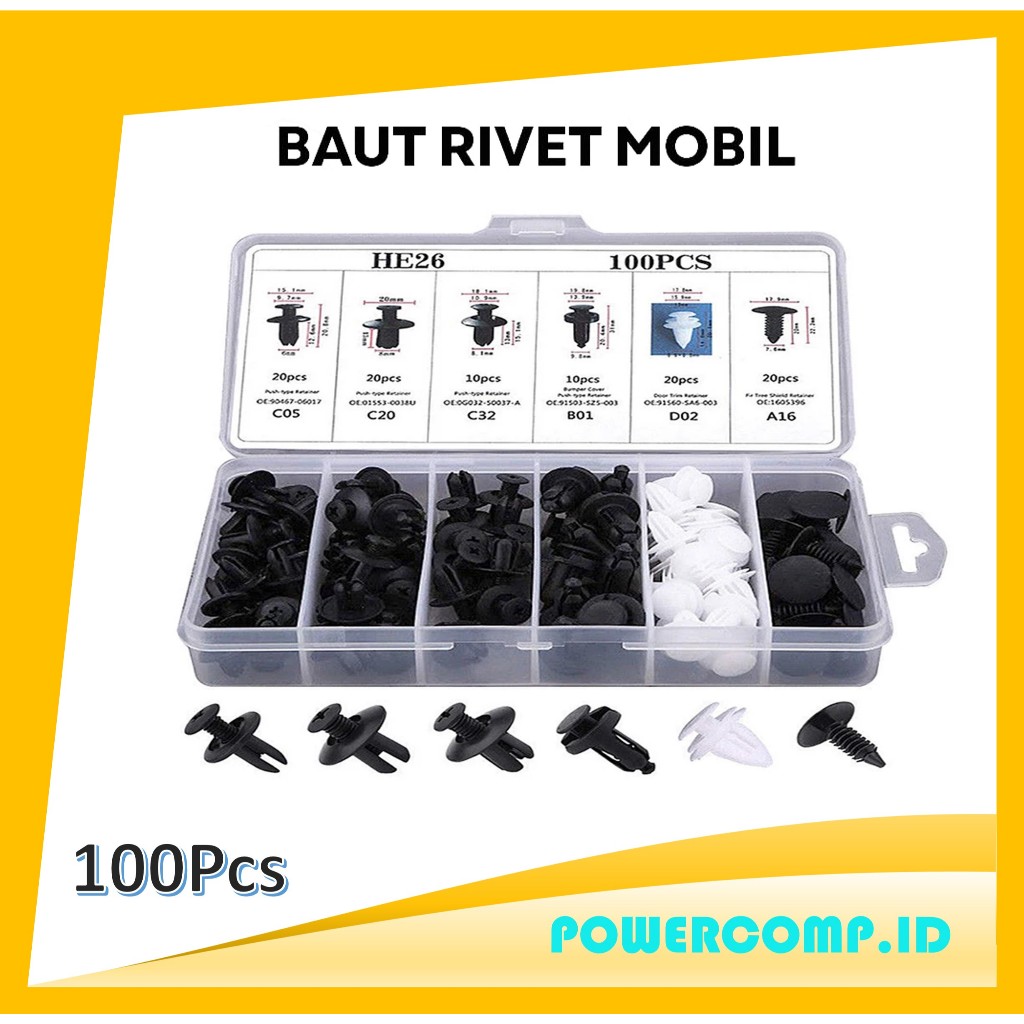 Jual Klip Kancing Panel Pintu! Besgou HE26 Klip Pengencang Penahan ...