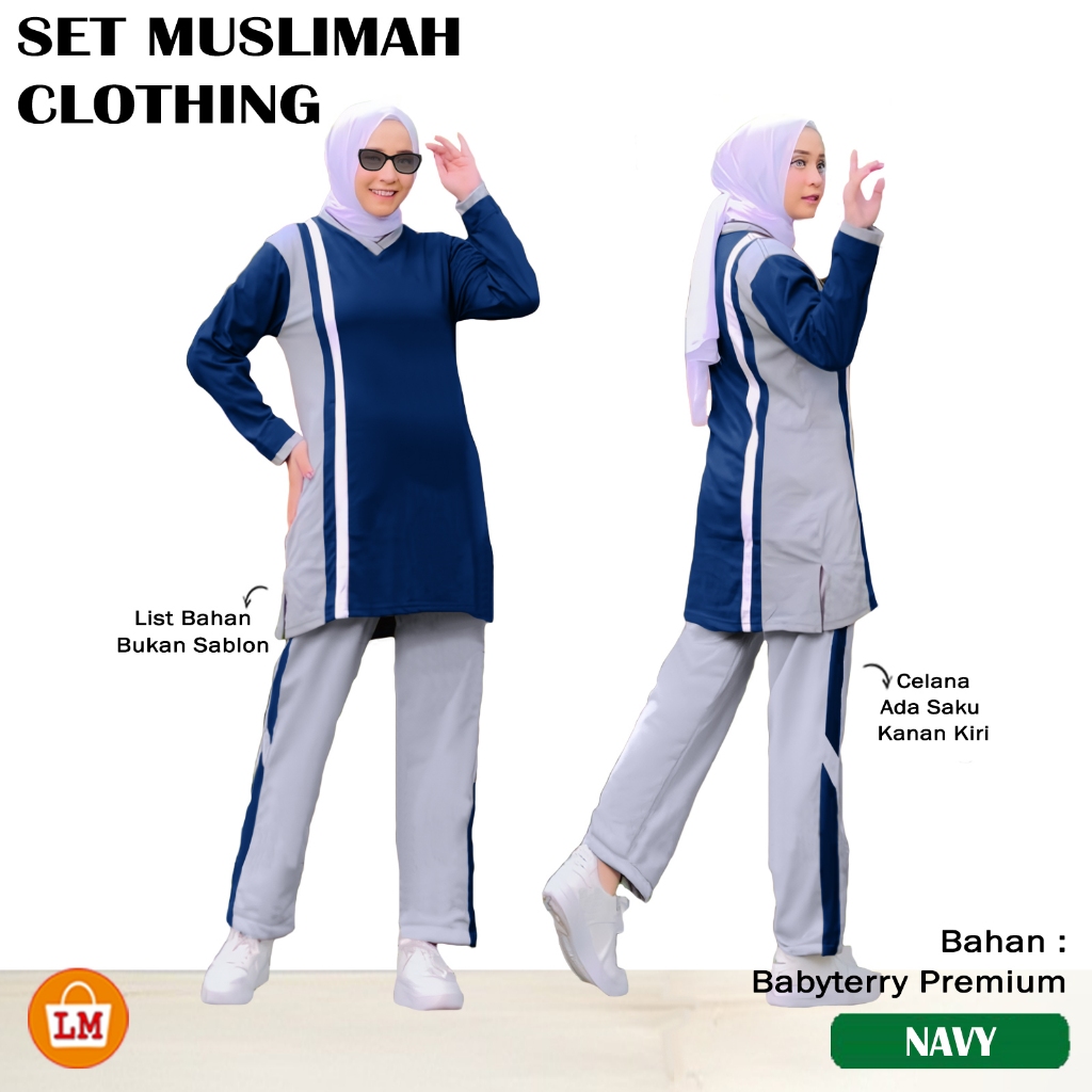 Jual LM 37669 SET MUSLIMAH CLOTHING Setelan Training Olahraga Wanita ...
