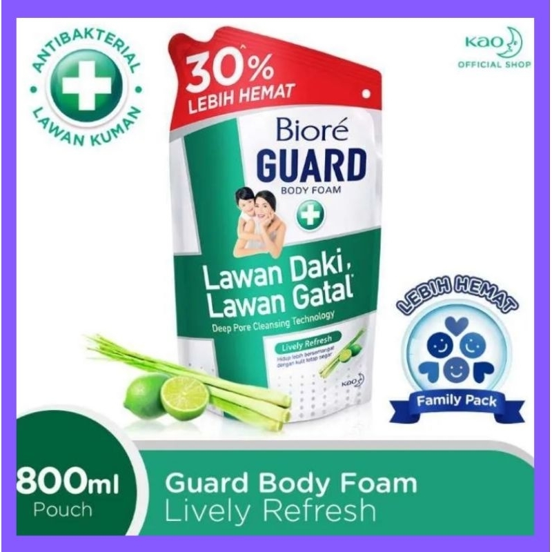 Jual BIORE GUARD SABUN MANDI CAIR REFILL HIJAU 800 ML | Shopee Indonesia