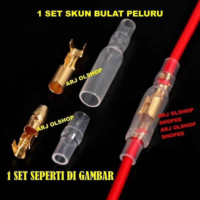 Jual SEKUN/SKUN KABEL BULAT MALE FEMALE + SLEEVE | SKUN MOTOR BULAT SET ...