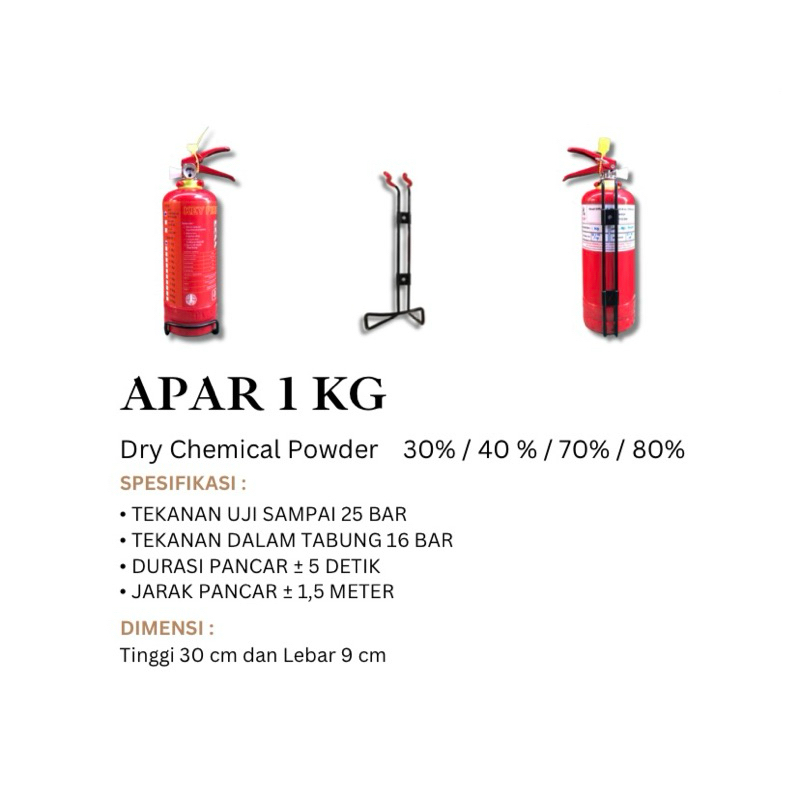 Jual APAR 1KG / ABC Powder / Set Komplit | Shopee Indonesia