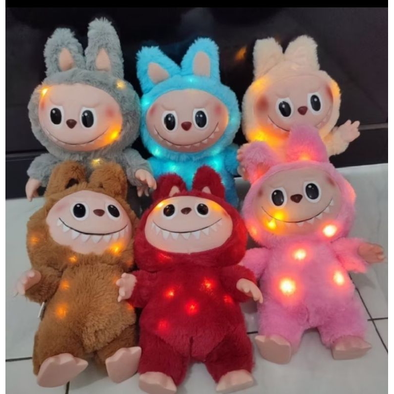 Jual Boneka Labubu LED The Monsters 35CM Heart Macaron Kawaii ...