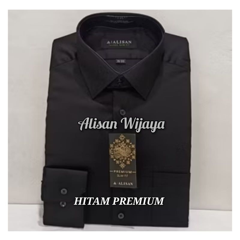 Jual Alisan Kemeja Pria Lengan Panjang Warna HITAM PREMIUM | Shopee ...