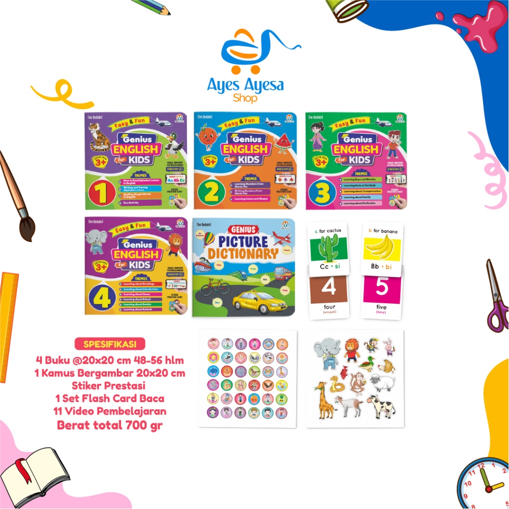 Jual Paket Genius English For Kids 40 HARI JAGO BAHASA INGGRIS 15 MENIT ...